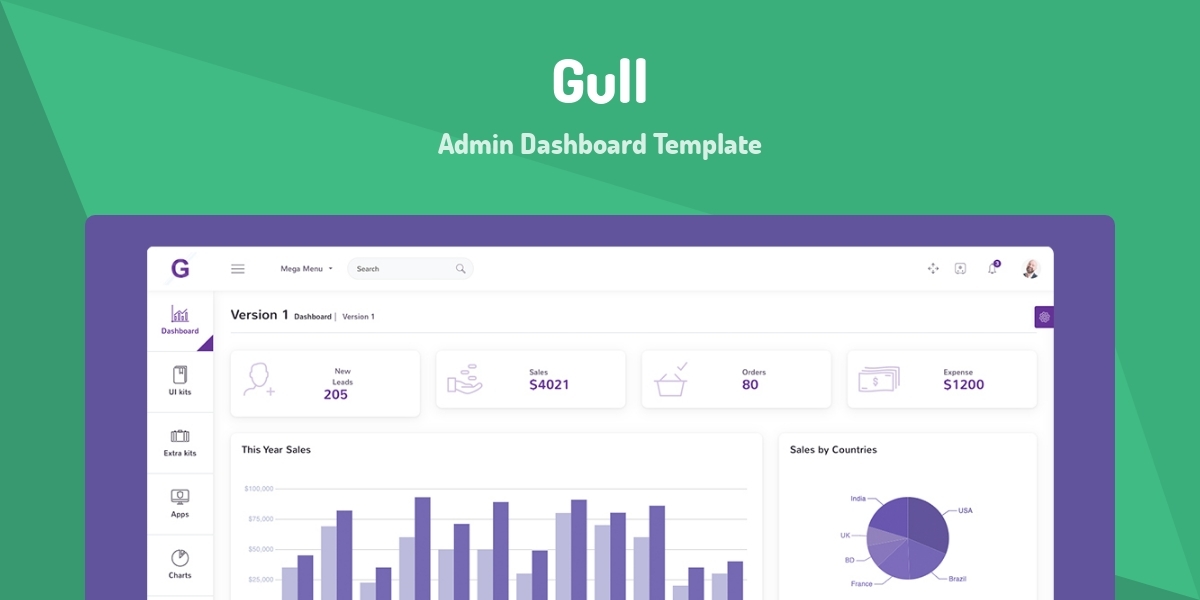 Gull Admin Dashboard Template Made With Vuejs